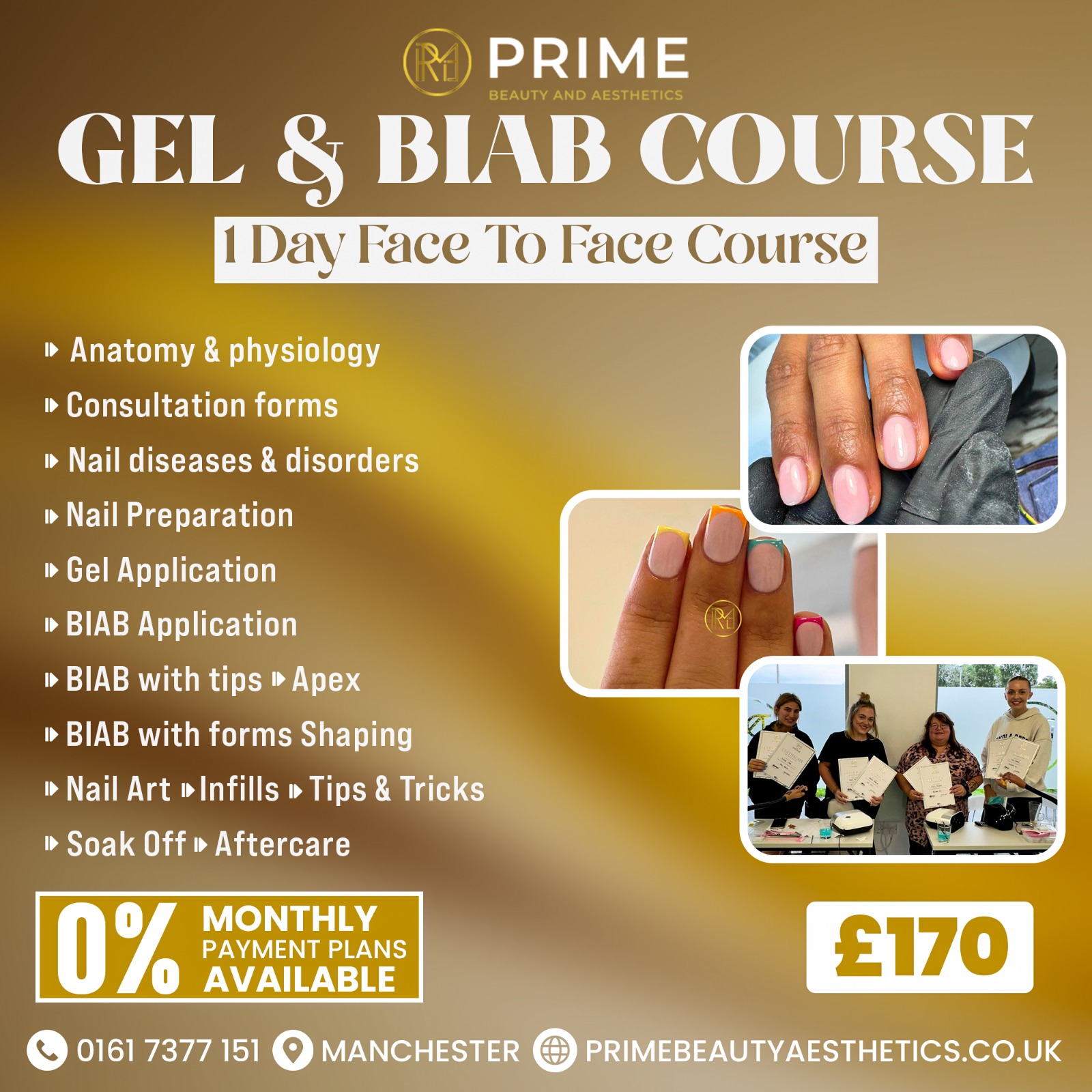 Gel and Biab Nail Course Training Course (Face to Face) - Prime Beauty & Aesthetics - Manchester